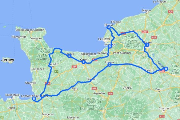 Route roadtrip Normandië: alle hoogtepunten in 2 weken