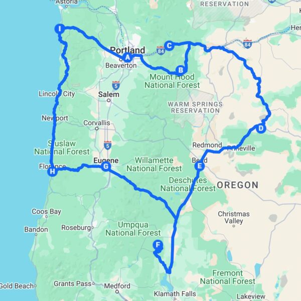 Rondreis Oregon: route van 2 of 3 weken