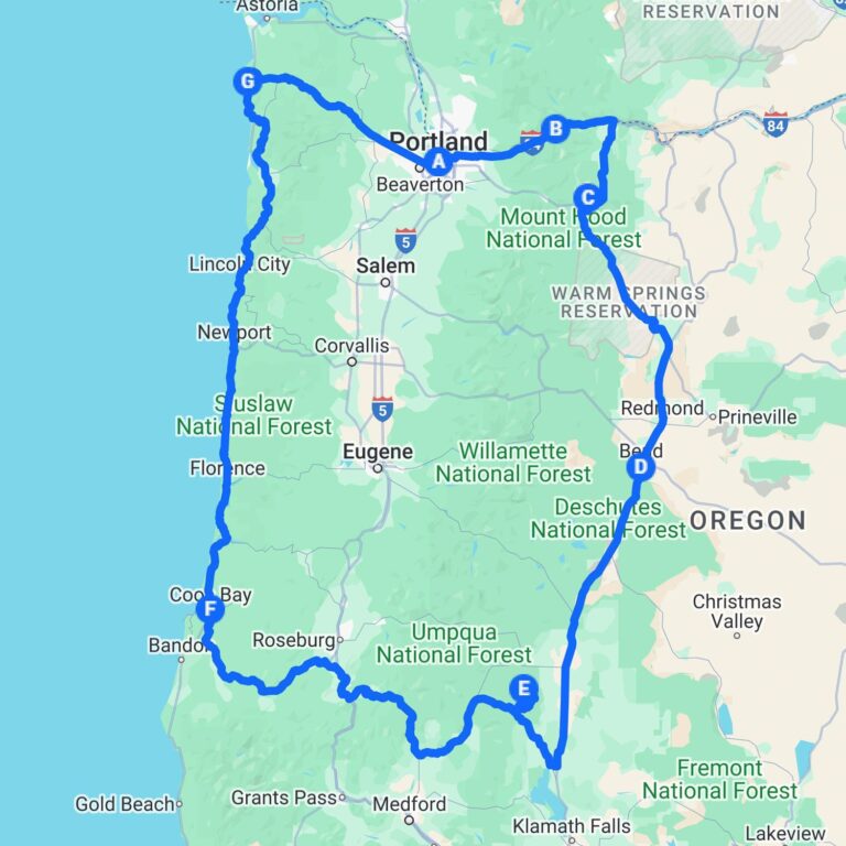 Rondreis Oregon: route van 2 of 3 weken